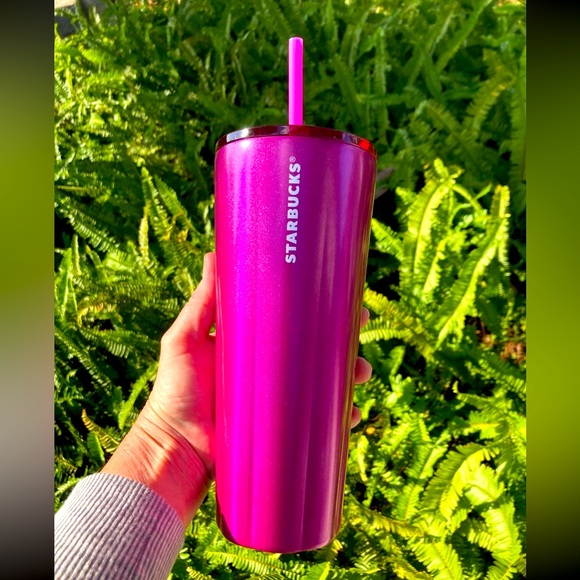 Starbucks | Dining | Starbucks Puffy Metallic Fuchsia Pink Stainless ...